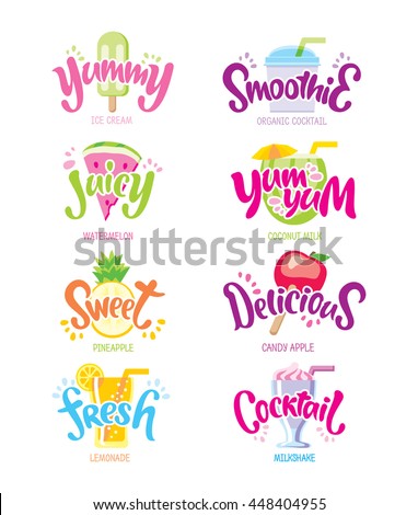 Set Fun Quotes Label Yummy Smoothies Stock Vector (Royalty Free ...