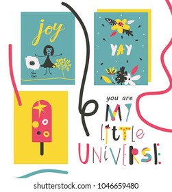 Set Funky Colorful Posters Typography Stock Vector (Royalty Free ...