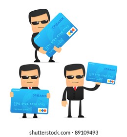 Set Funny Cartoon Security Various Poses Stock Vector (Royalty Free ...