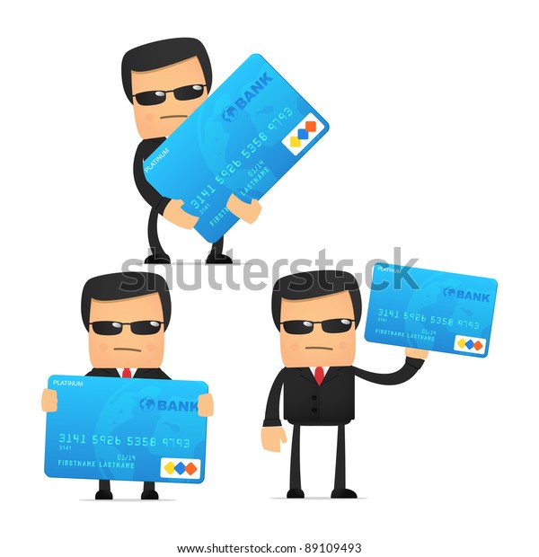 Set Funny Cartoon Security Various Poses Stock Vector (Royalty Free ...