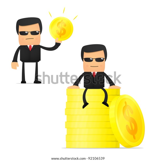 Set Funny Cartoon Security Various Poses Stock Vector (Royalty Free ...