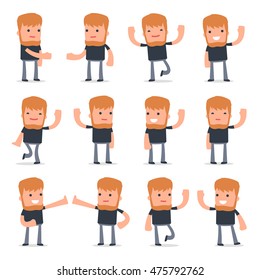 Set Funny Cheerful Character Copywriter Goes Stock Vector (Royalty Free ...