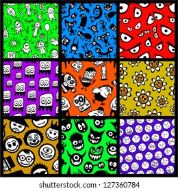 Set Funny Colorful Seamless Patterns Stock Vector (Royalty Free ...