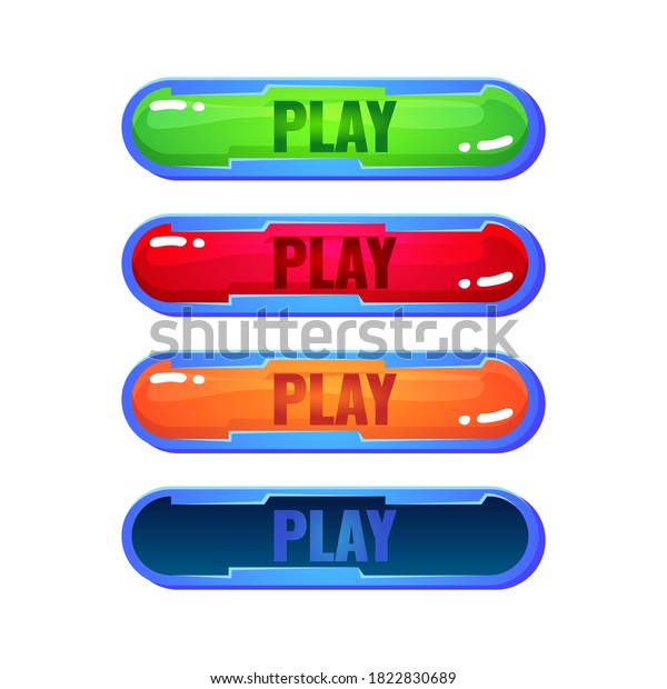 Set Funny Game Ui Jelly Button Stock Vector (Royalty Free) 1822830689 ...