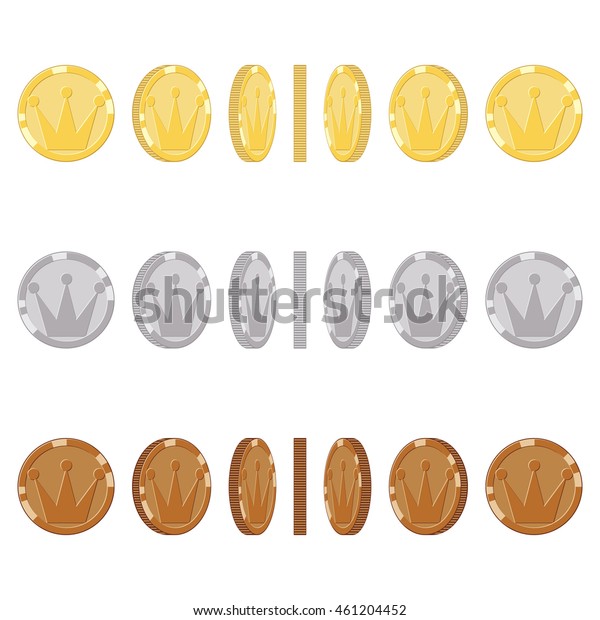 Set Game Icons Gold Silver Bronze Stock Vector (Royalty Free) 461204452 ...
