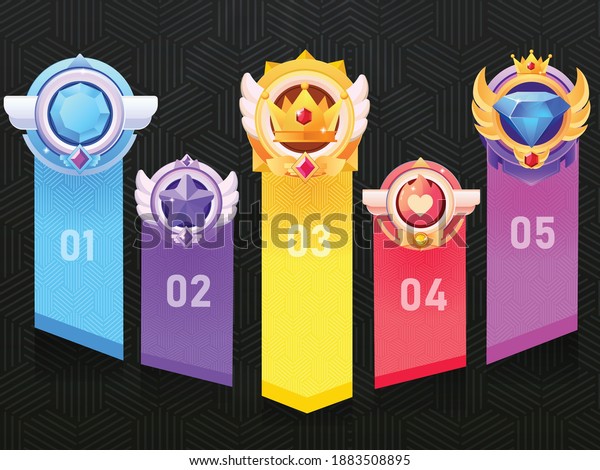 Set Game Ui Rating Badges Game Stock Vector (Royalty Free) 1883508895