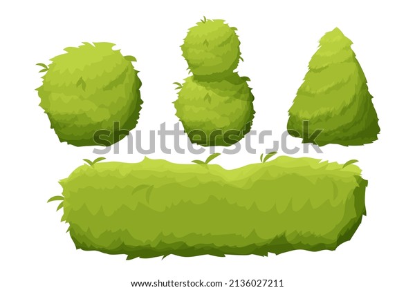 Set Garden Forest Bush Stylized Cartoon Stock Vector (Royalty Free ...