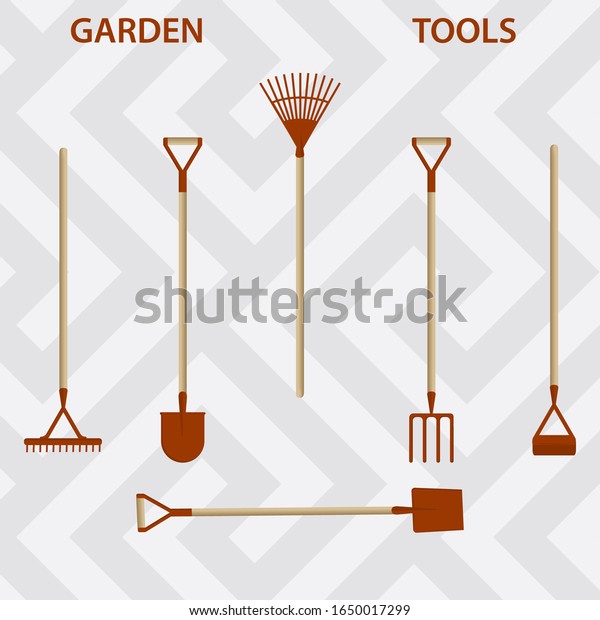 Set Gardening Tools Vector Spring Summer Stock Vector (Royalty Free ...