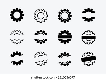 Set Gears Shapes Cog Labels Badges Stock Vector (Royalty Free ...
