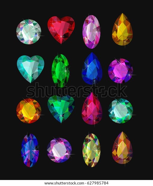 Set Gems Stock Vector (Royalty Free) 627985784 | Shutterstock