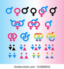 Set Gender Symbols Stock Vector (Royalty Free) 312808502 | Shutterstock