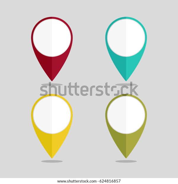 Set Geo Tag Vector Illustration Coloring Stock Vector (Royalty Free ...