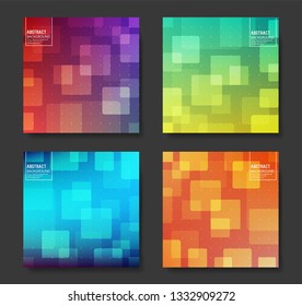 Set Geometric Backgrounds Points Squares Stock Vector (Royalty Free ...