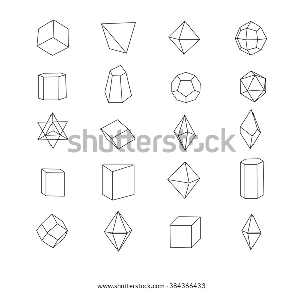 Set Geometric Crystals Geometric Shapes Trendy Stock Vector (Royalty ...