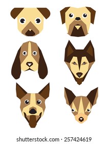 Set Geometric Dog Portraits Vector Stock Vector (Royalty Free ...