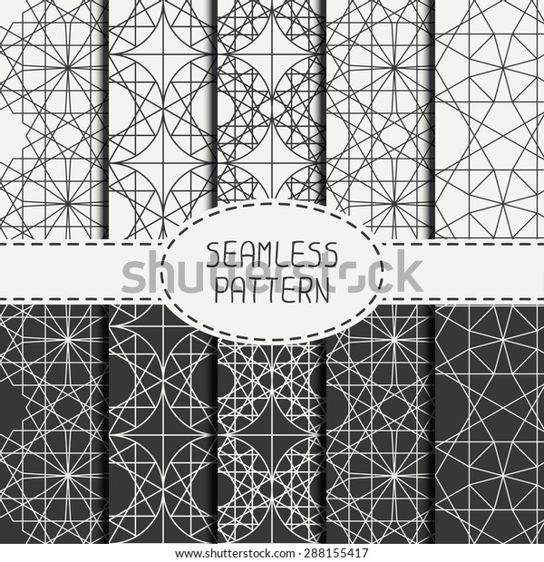 Set Geometric Line Lattice Seamless Arabic 库存矢量图（免版税）288155417 ...