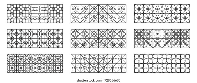 Set Geometric Line Shapes Patterns Clean Stock Vector (Royalty Free ...