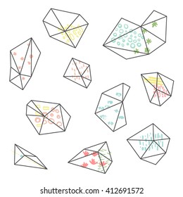 Set Geometric Shapes Perspective Line Design Stock Vector Royalty Free