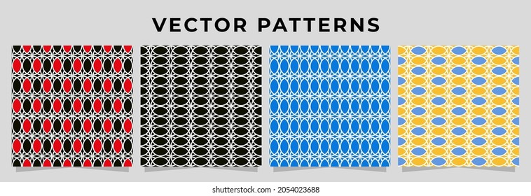 Set Geometric Seamless Patterns Abstract Geometric Stock Vector ...