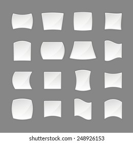 Los stickers blancos pegados se desmoronaron: vector de stock (libre de ...