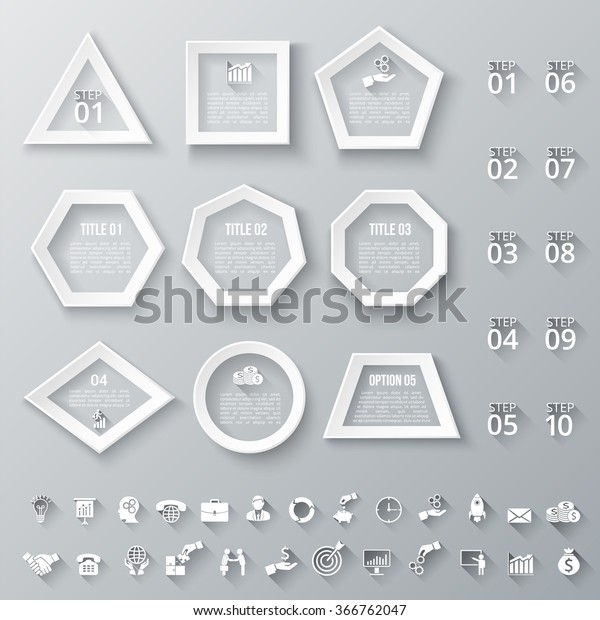 Set Geometric Shapes Infographic Template Diagram Stock Vector (Royalty ...