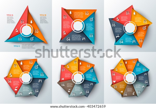 Set Geometric Shapes Infographic Template Cycle Stock Vector (Royalty ...
