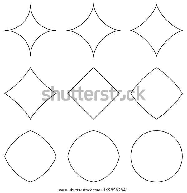 Set Geometric Shapes Transition Star Circle Stock Vector (Royalty Free ...
