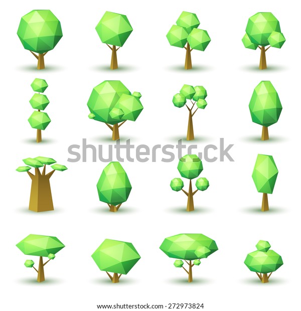 Set Geometrical Trees Stock Vector (Royalty Free) 272973824