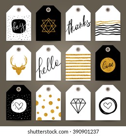 Set Gift Tags Hand Drawn Design Stock Vector (Royalty Free) 390901237 ...