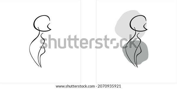 Set Girl Profile Logos One Line Stock Vector (Royalty Free) 2070935921 ...