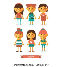 Child Characters 2 Poses Vector Flat Stock Vector (Royalty Free) 771850765
