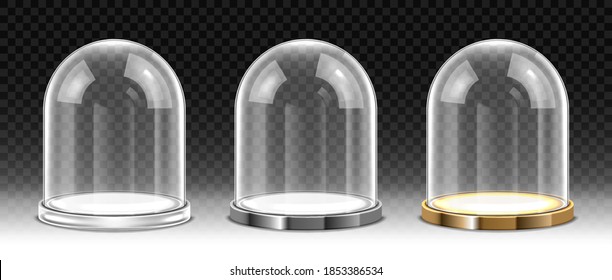 Set Glass Dome Isolated On Transparent Stock Vector (Royalty Free ...