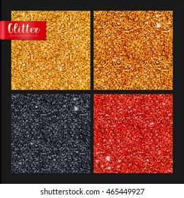 Set Glitter Sparkles Textures Shine Glossy Stock Vector (Royalty Free ...