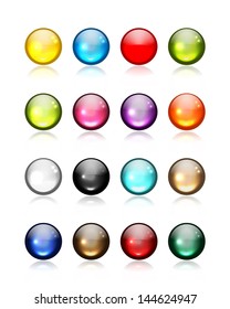 Set Glossy Button Icons Your Design Stock Vector (Royalty Free) 144624911