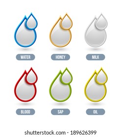 Set Glossy Liquid Icons Isolated On Stock Vector (Royalty Free ...