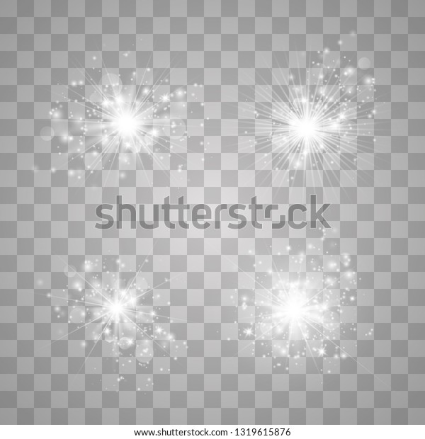 Set Glow Light Effect White Sparks Stock Vector (Royalty Free ...