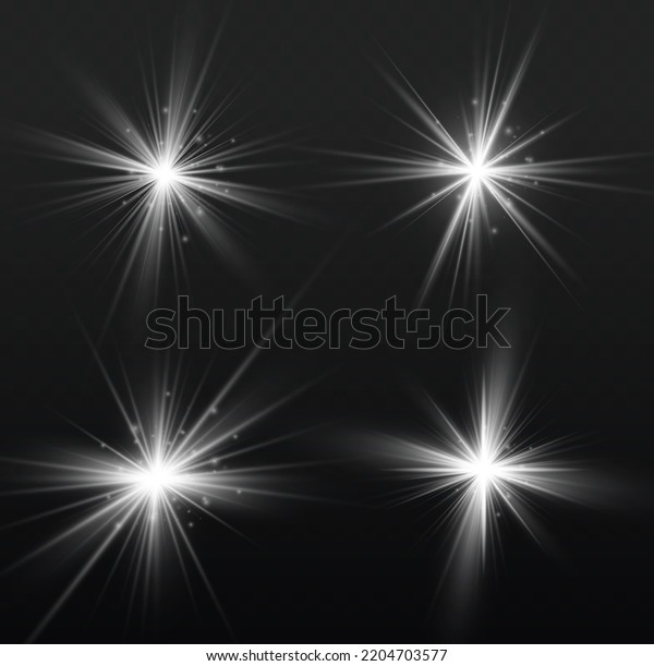 Set Glowing Light Effect Stars Bursts Stock Vector (Royalty Free ...