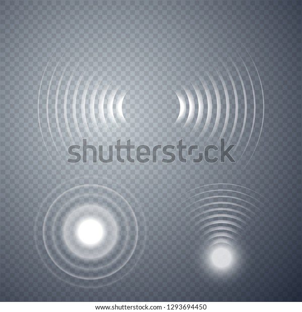 Set Glowing Sonar Waves Vector Illustration Stock Vector (Royalty Free ...