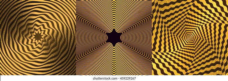Set Gold Background Optical Illusion 스톡 벡터(로열티 프리) 459229267 | Shutterstock