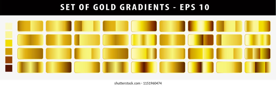 Set Gold Gradient Easy Modify Stock Vector (Royalty Free) 1151960474 ... Set Gold Gradient Easy Modify Stock Vector (Royalty Free) 1151960474 ...