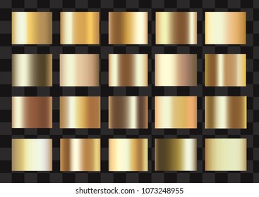Set Gold Gradients 20 Gold Glossy Stock Vector (Royalty Free ...