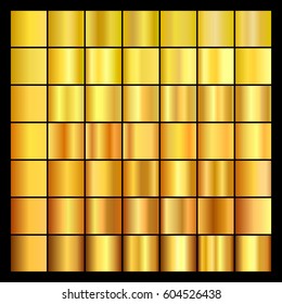 Vektor Stok Set Gold Gradients Collection Gold Backgrounds (Tanpa ...