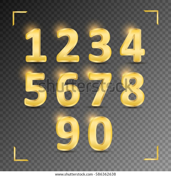 Set Gold Metal Vector Numbers 1 Stock Vector (Royalty Free) 586362638 ...