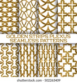 Set Gold Plexus Stripes Seamless Patterns Stock Vector (Royalty Free) 502263409 | Shutterstock