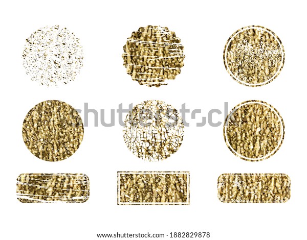 Set Gold Rubber Stamp Luxury Golden Stock Vector (Royalty Free ...