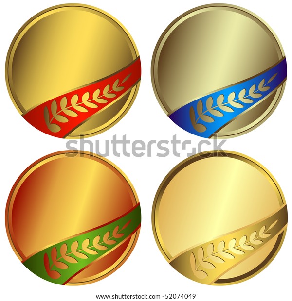 Set Gold Silver Bronze Awards Ribbons Stock Vector (Royalty Free ...