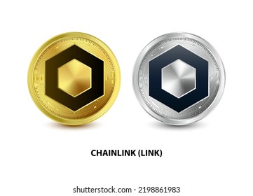 Set Gold Silver Coin Chainlink Link Stock Vector (Royalty Free ...