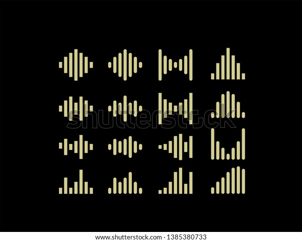 Set Gold Sound Wave Background Vector Stock Vector (Royalty Free ...