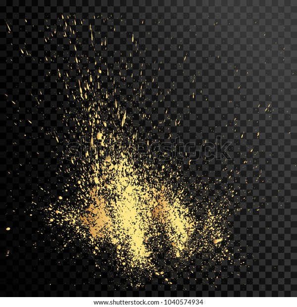 Set Gold Splash On Black Background Stock Vector (Royalty Free) 1040574934