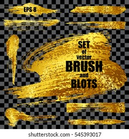 Set Gold Vector Brushes Vector Illustration Stock Vector (Royalty Free ...